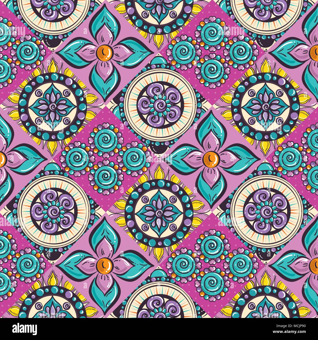 colorful and circular mandalas pattern backgroundvector illustration ...