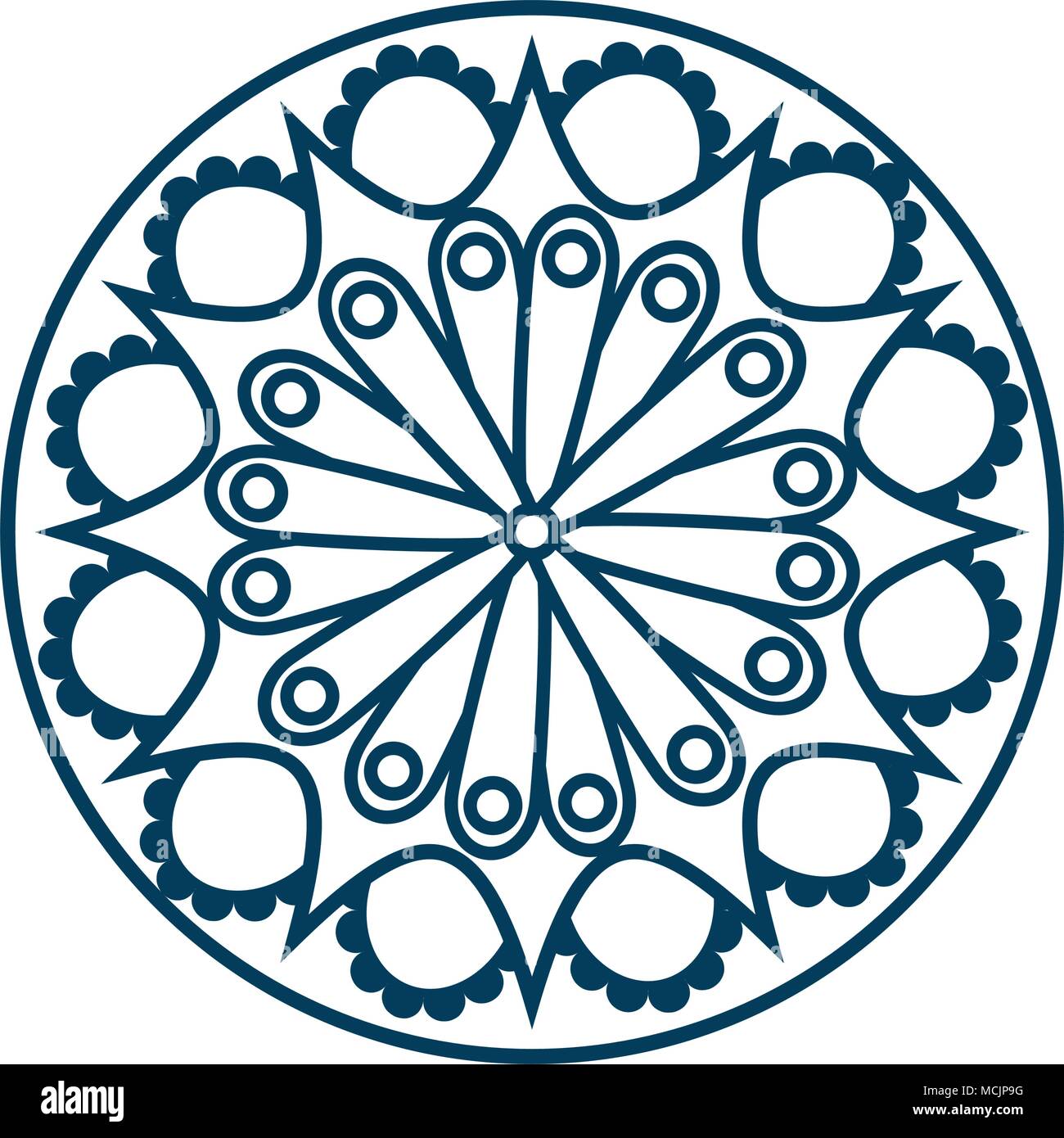 monochrome and circular mandala vector illustration design Stock Vector ...