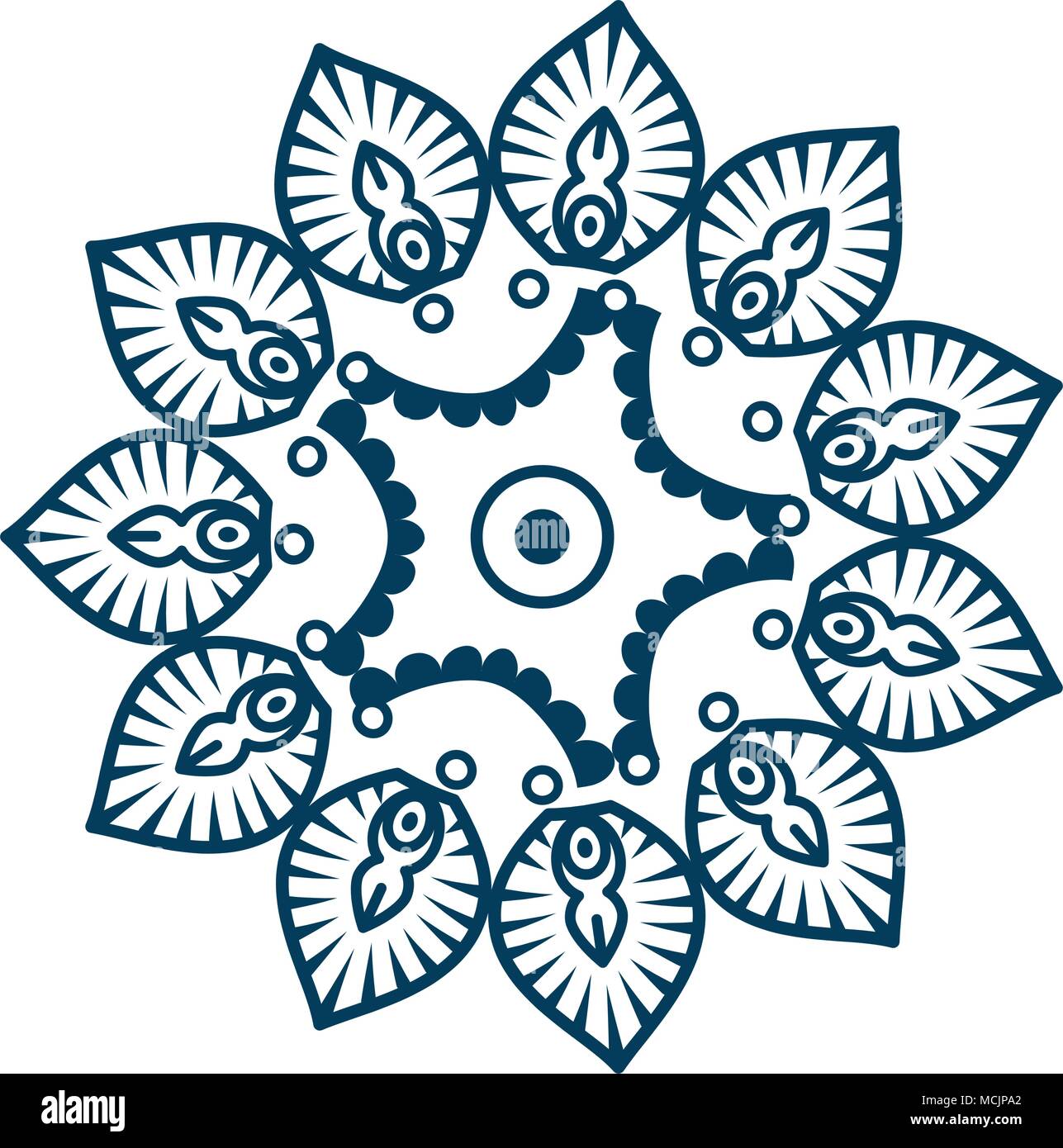 monochrome and circular mandala vector illustration design Stock Vector ...