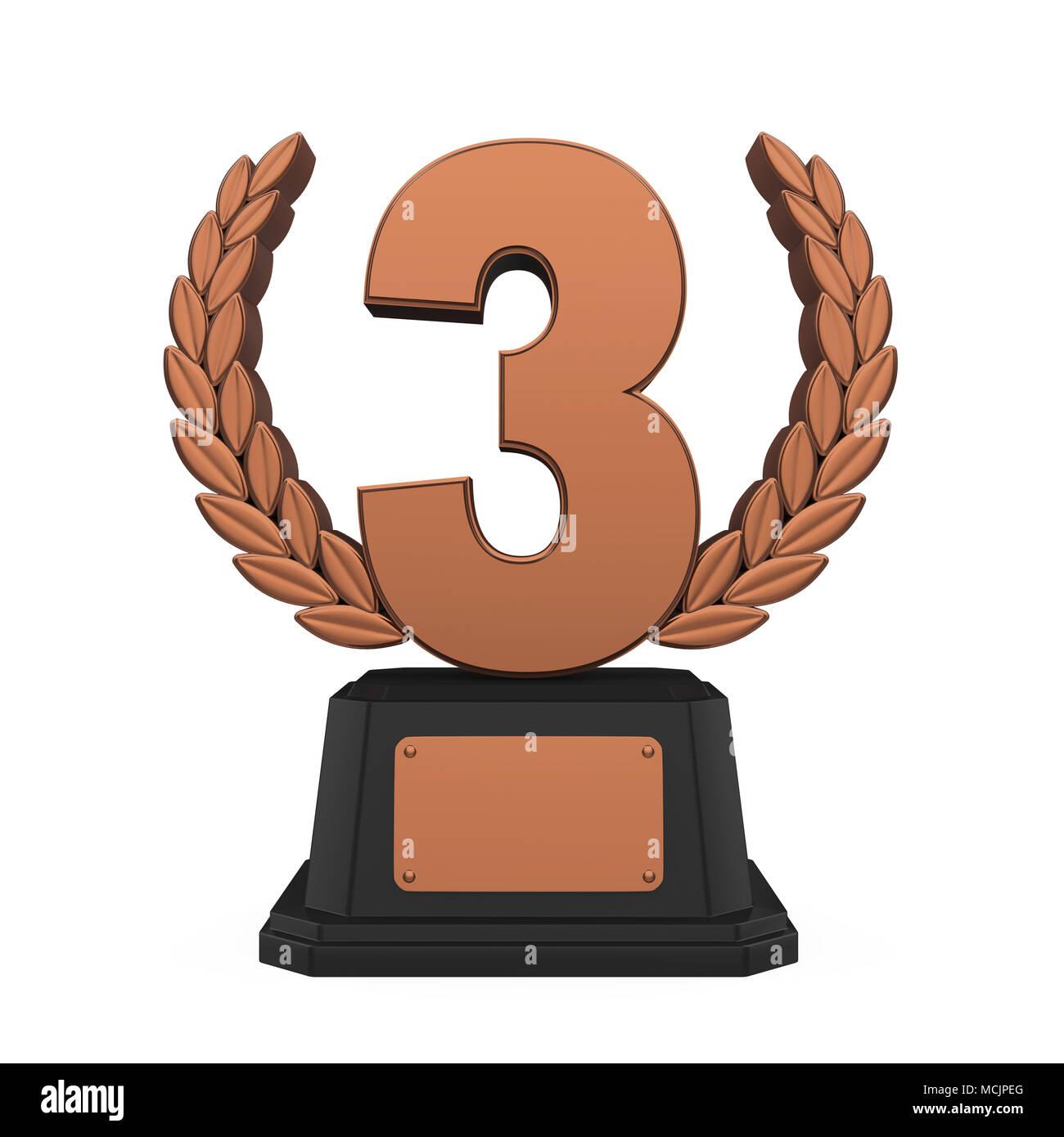 Third Place Bronze Trophy Isolated Stock Photo - Alamy