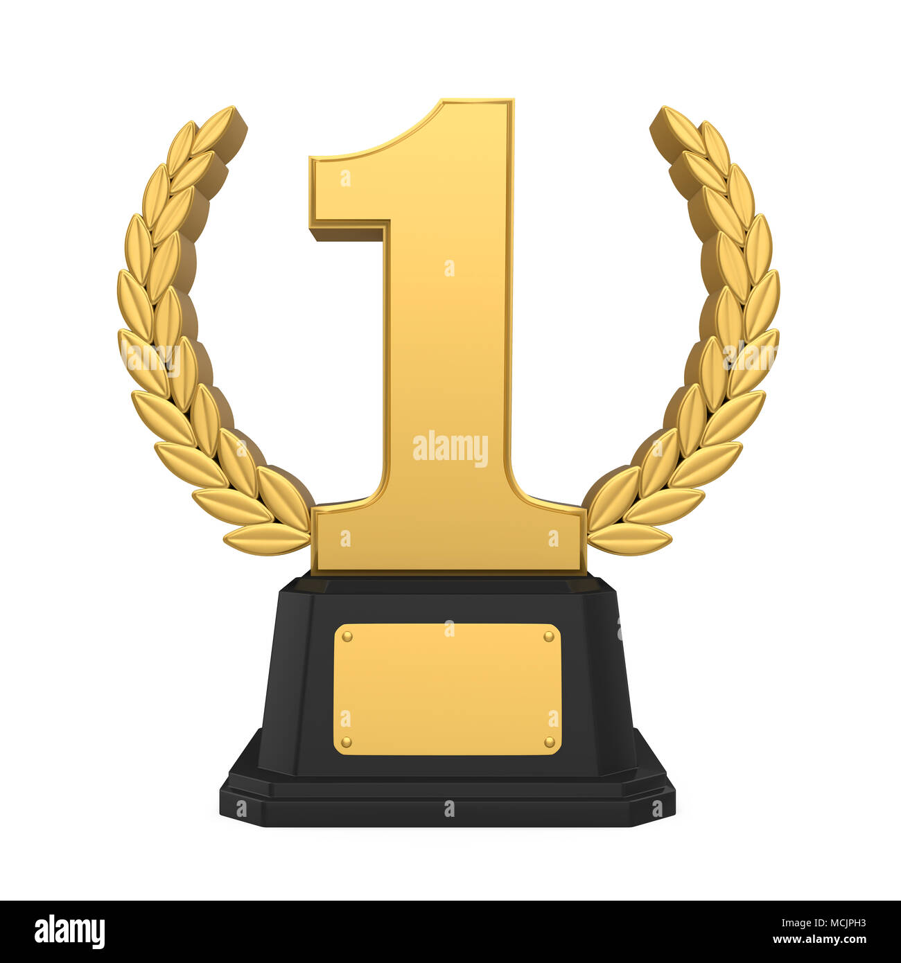 Winner pedestal golden laurel Cut Out Stock Images & Pictures - Alamy