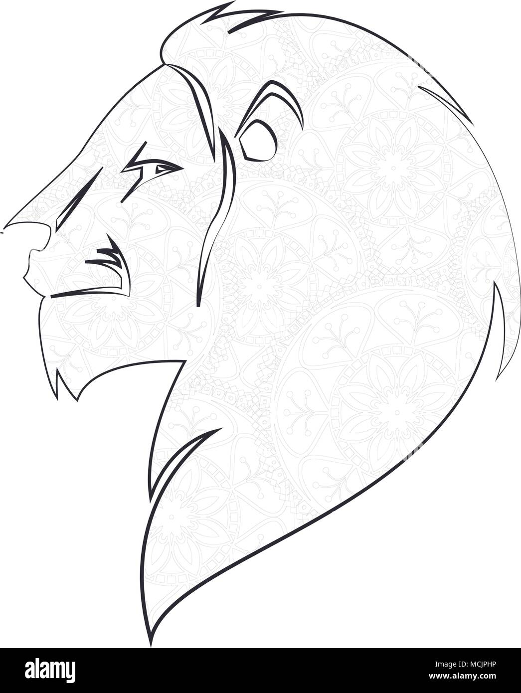 Lion Profile Stock Vector Images - Alamy