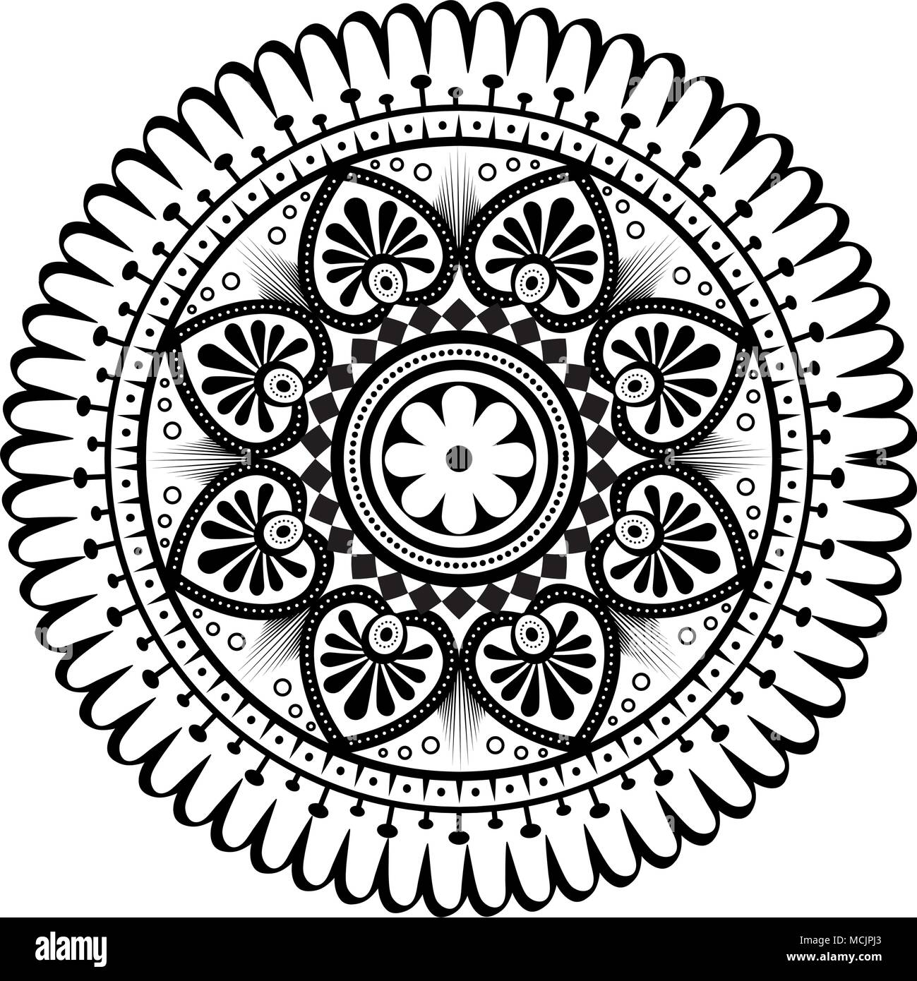 monochrome and circular mandala vector illustration design Stock Vector ...
