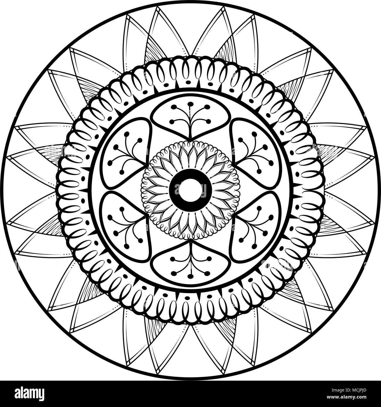 monochrome and circular mandala vector illustration design Stock Vector ...