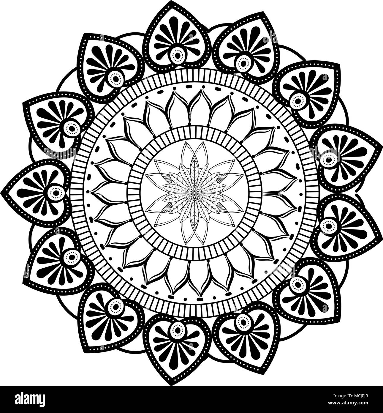 monochrome and circular mandala vector illustration design Stock Vector ...