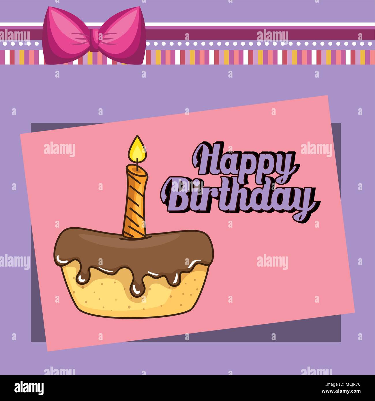 happy birthday card with sweet cake Stock Vector Image & Art - Alamy