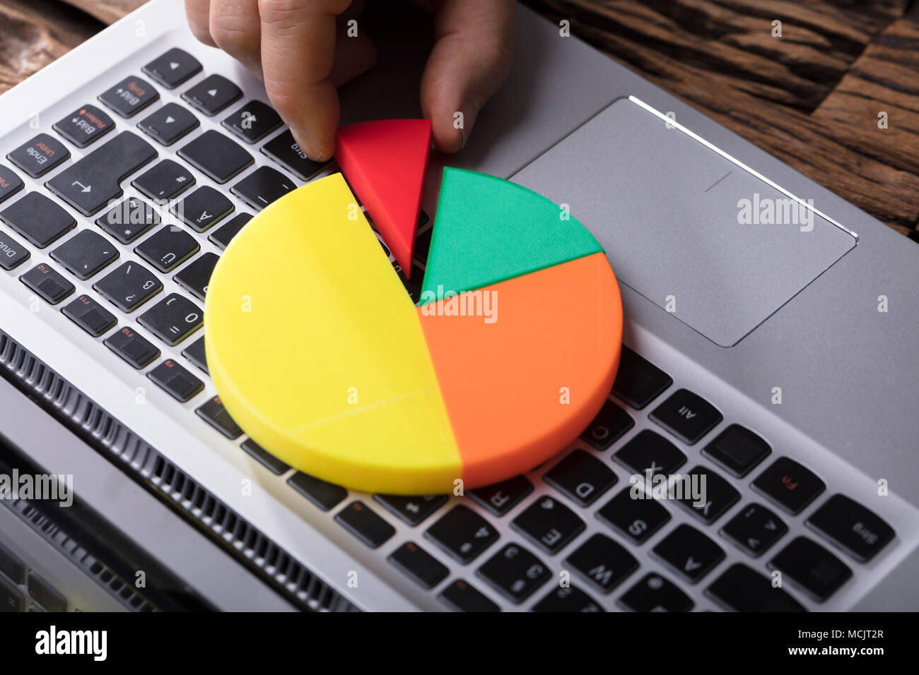 Laptop pie chart hi-res stock photography and images - Alamy