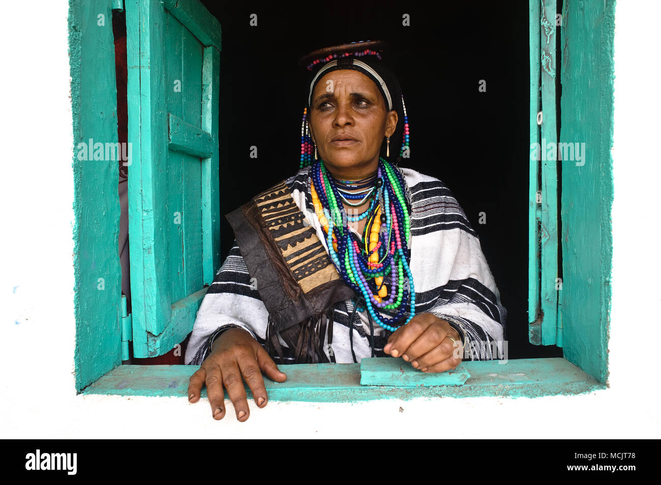 Guji woman in traditional dress ( Ethiopia). The Gujis are an Oromo ...