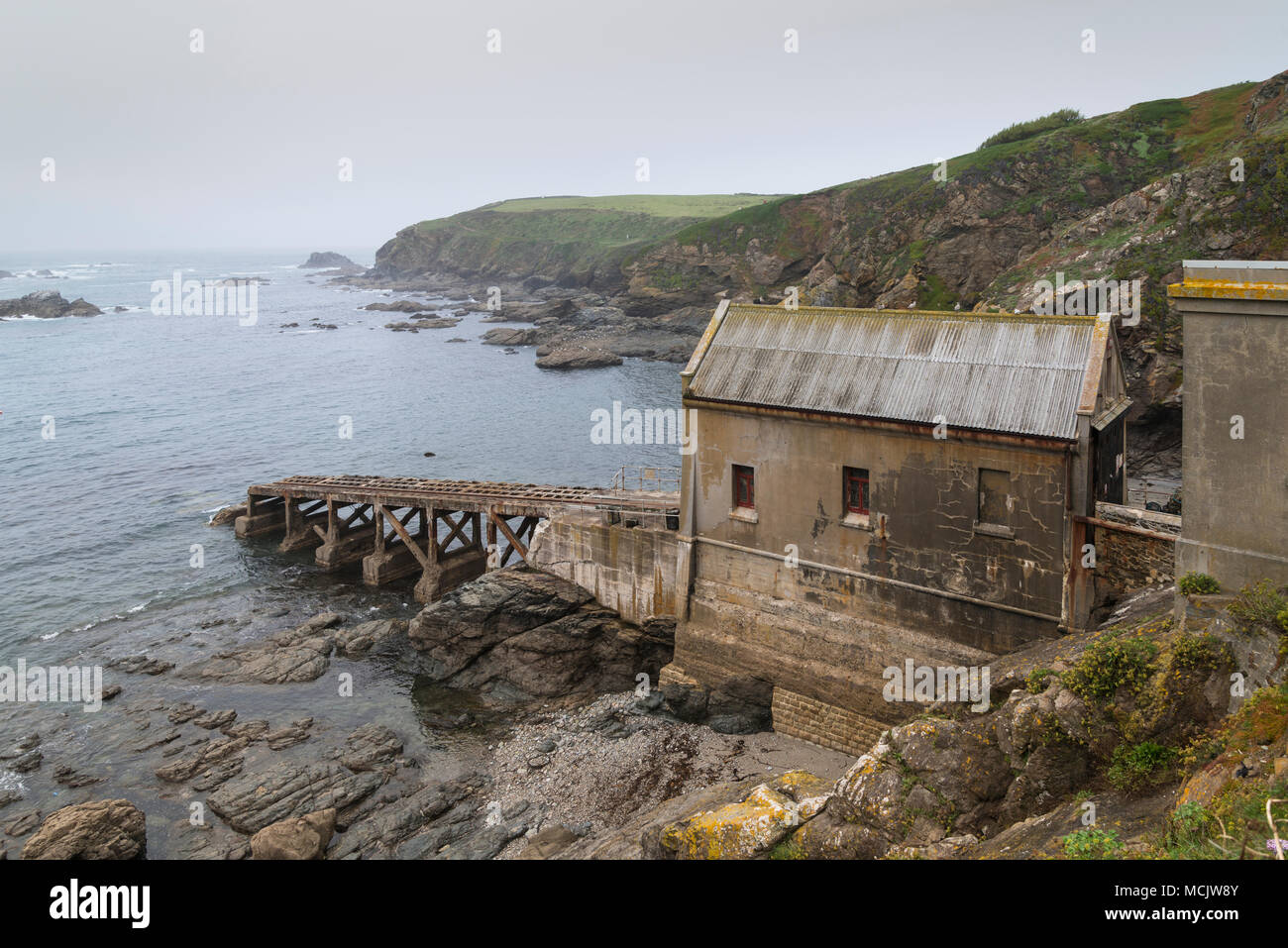 Disused lifeboat station at Polpeor Cove on Lizard Point Stock Photo - Alamy