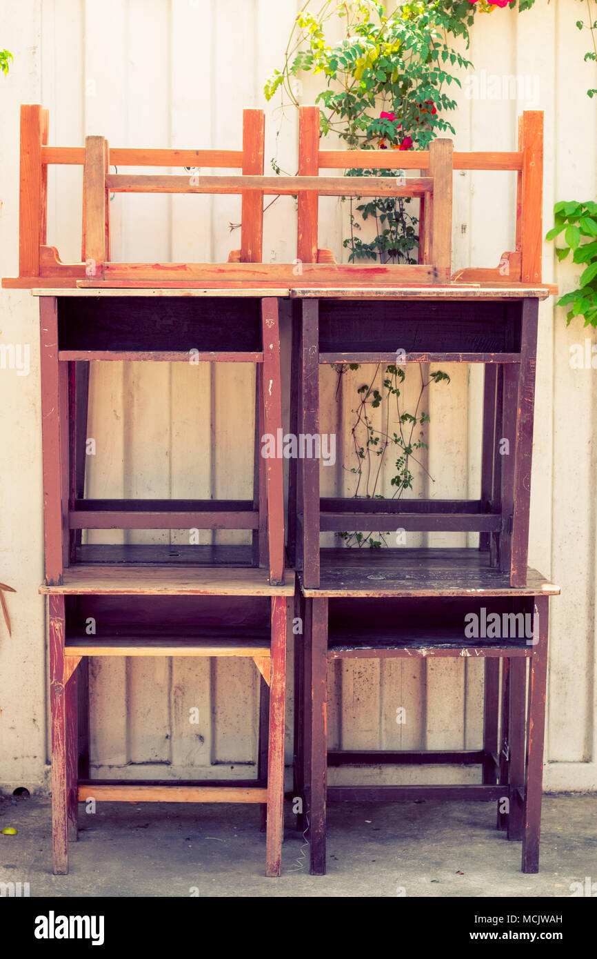 Vintage chair wood pastel color creative texture and pattern for design ...