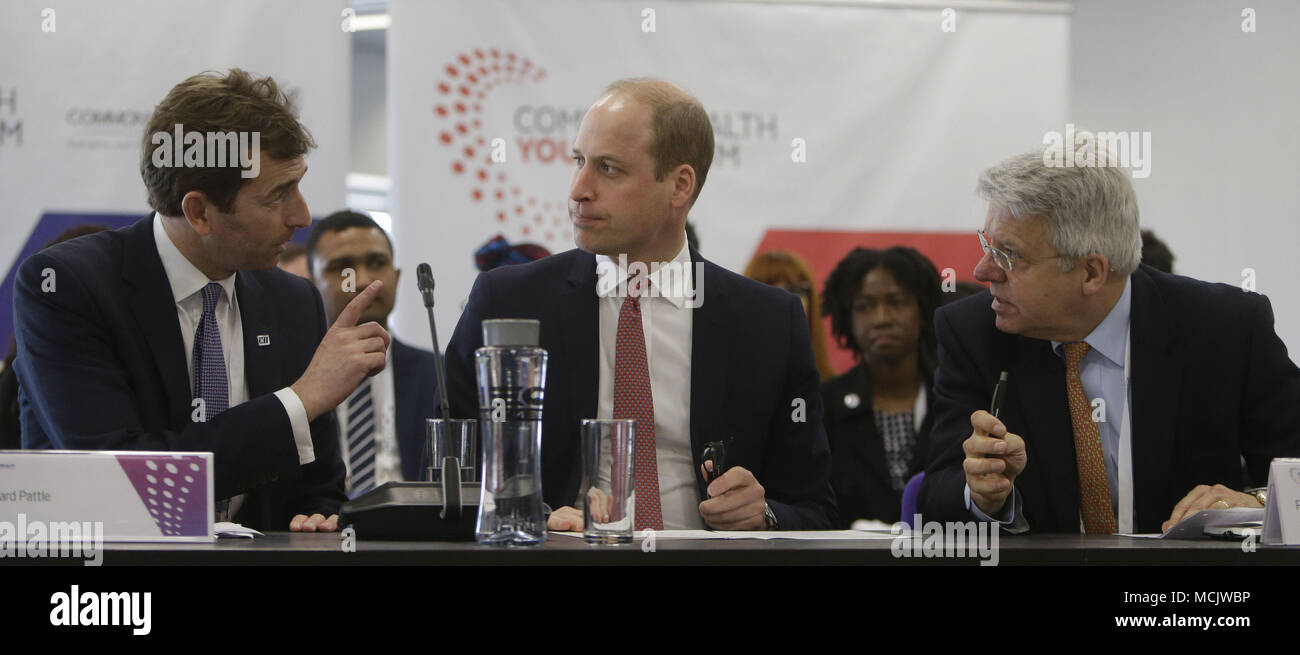 Duke of Cambridge (centre), talks to Richard Pattle (left) and ...