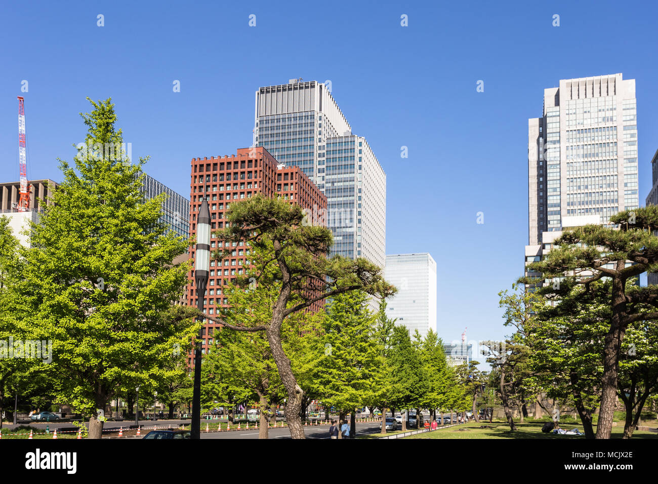 Modern office buildings in the buisiness district of Marunouchi in the ...