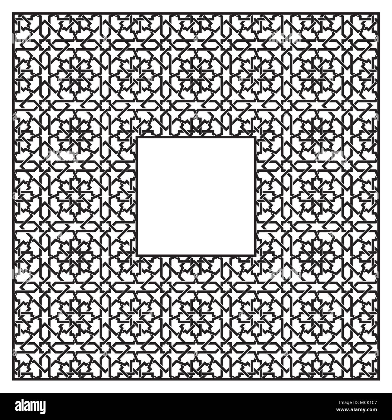 Square frame of the Arabic pattern of three by three blocks Stock ...