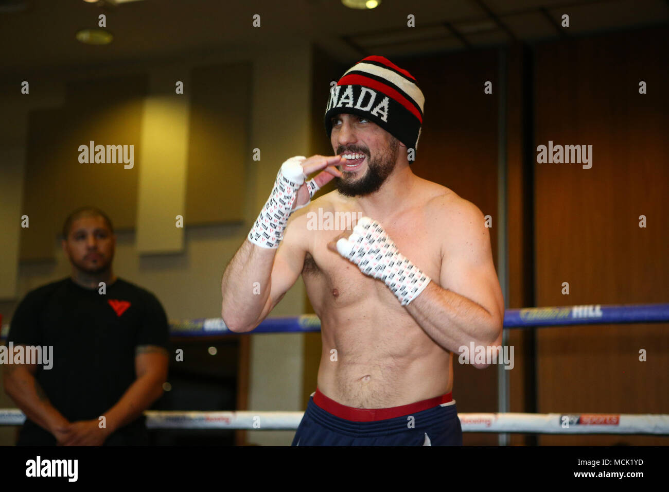 Boxer Phil Lo Greco who faces Amir Khan this weekend, during a public ...