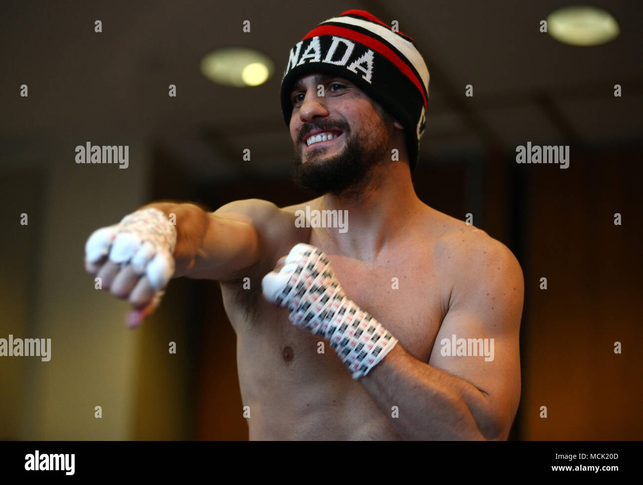 Boxer Phil Lo Greco who faces Amir Khan this weekend, during a public ...