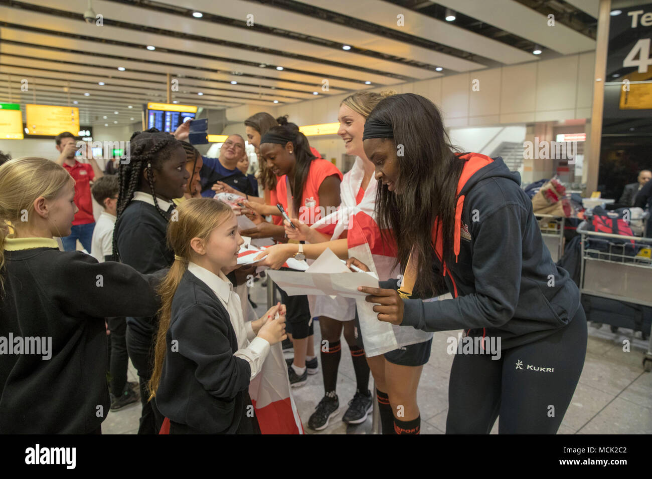 Members of the England women's Netball team which won a gold medal at ...