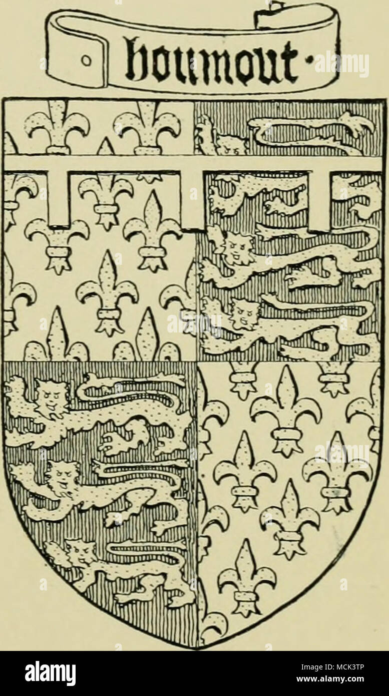 . THE BLACK PRINCE'S ARMS AND BADGE. The shield with the badge of three ...