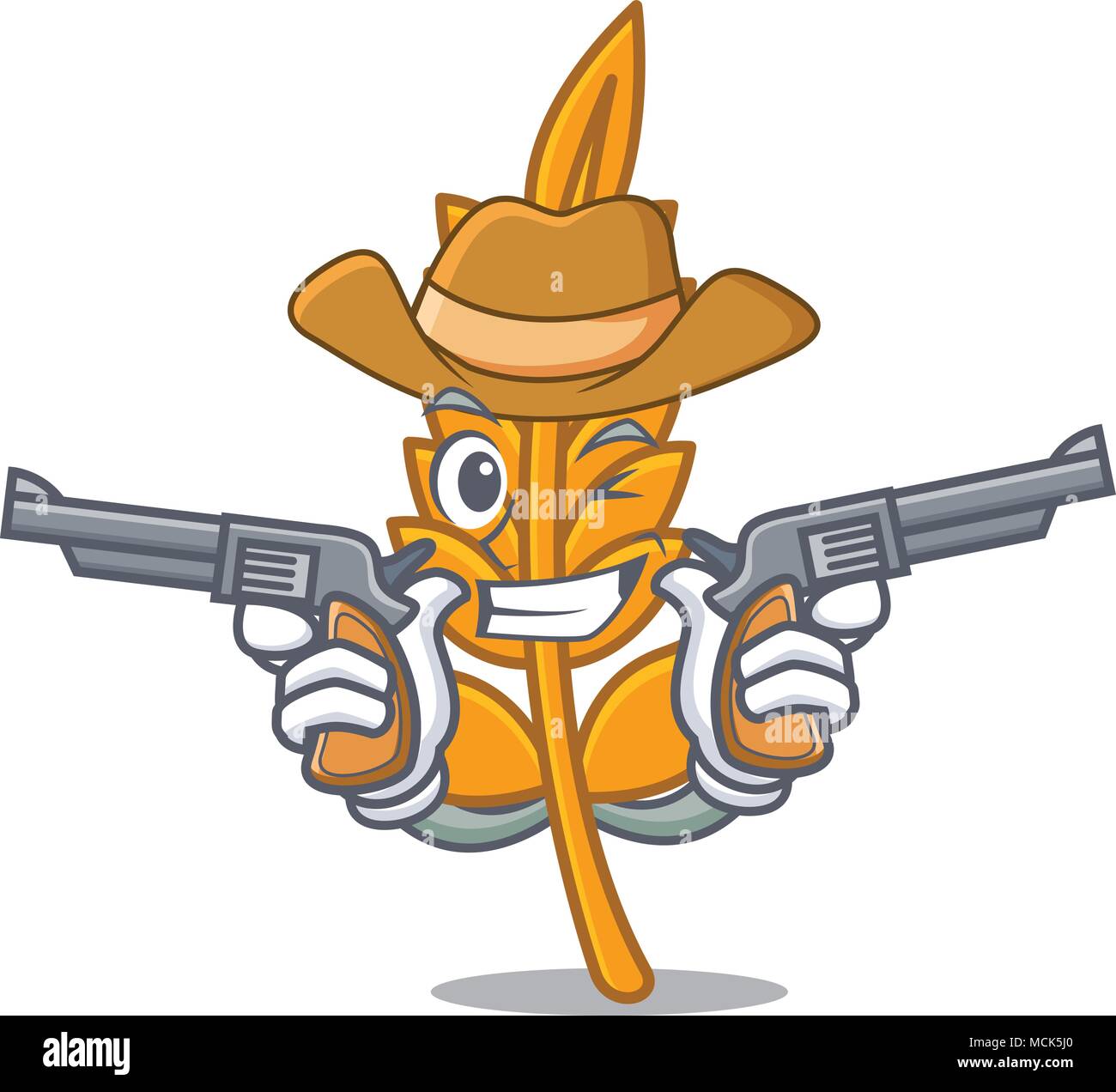 Cowboy wheat caharacter cartoon style vector illustration Stock Vector ...