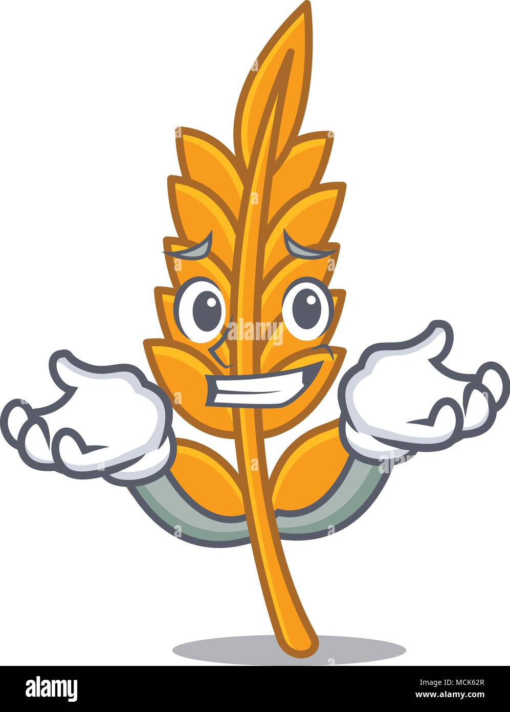 Grinning wheat caharacter cartoon style vector illustration Stock ...