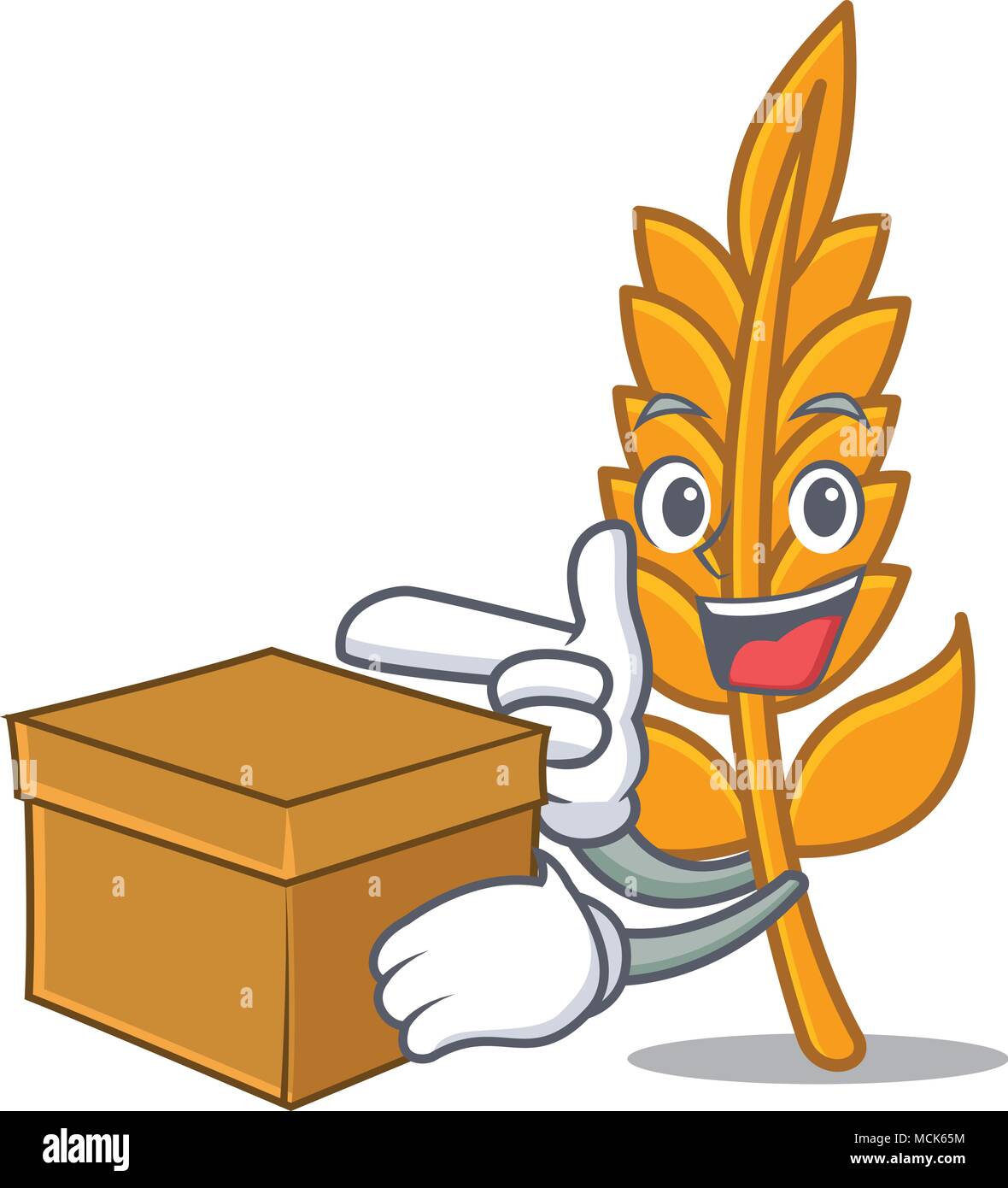 With box wheat caharacter cartoon style vector illustration Stock ...