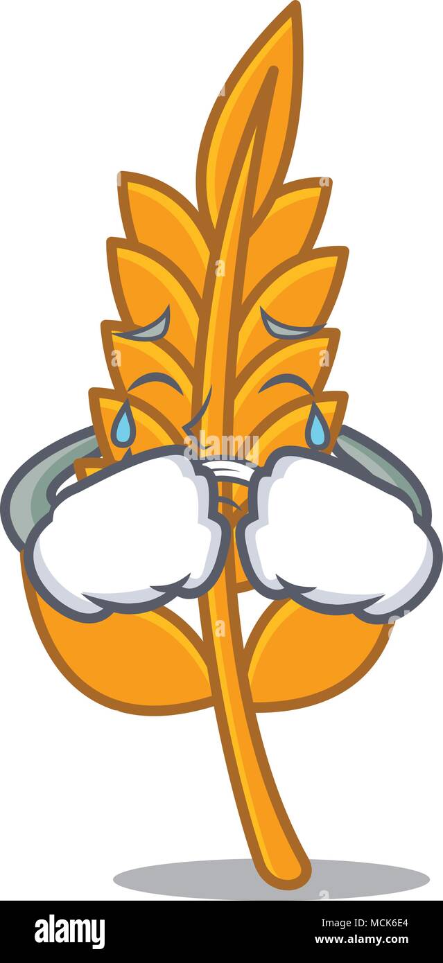 Crying wheat mascot cartoon style vector illustration Stock Vector ...