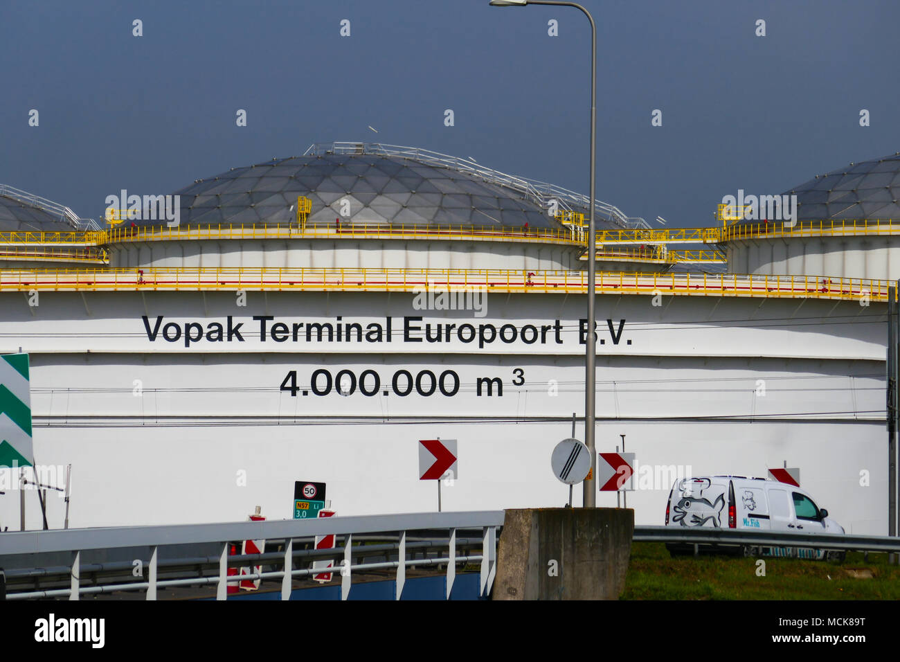 storage tanks in harbour in rotterdam, holland Stock Photo - Alamy