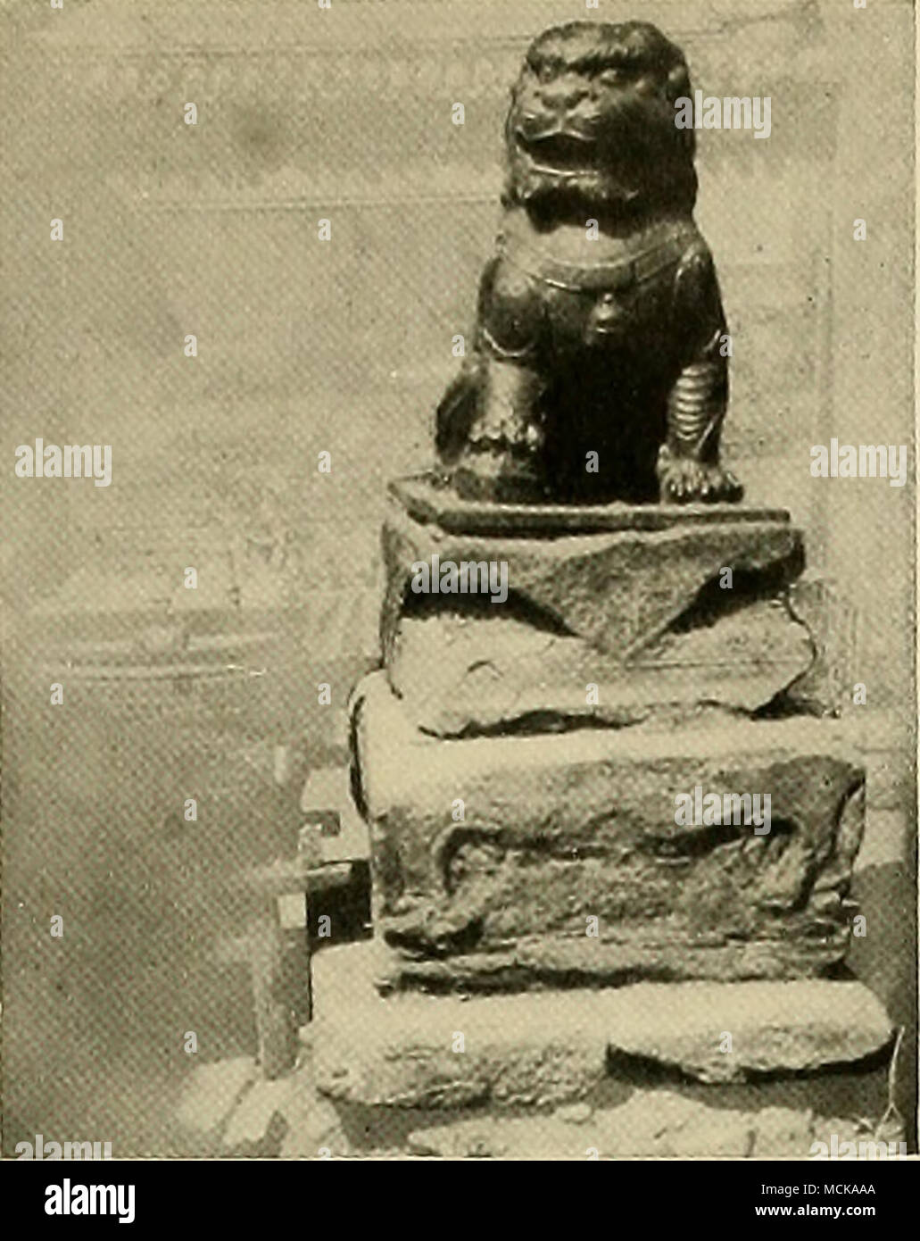 . IRON LIONS BEFORE THE TEMPLE OF CHIAO CHUN, GOD OF COOKERY PEKING ...