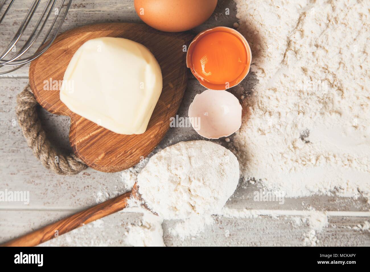 Basic baking ingredients Stock Photo - Alamy