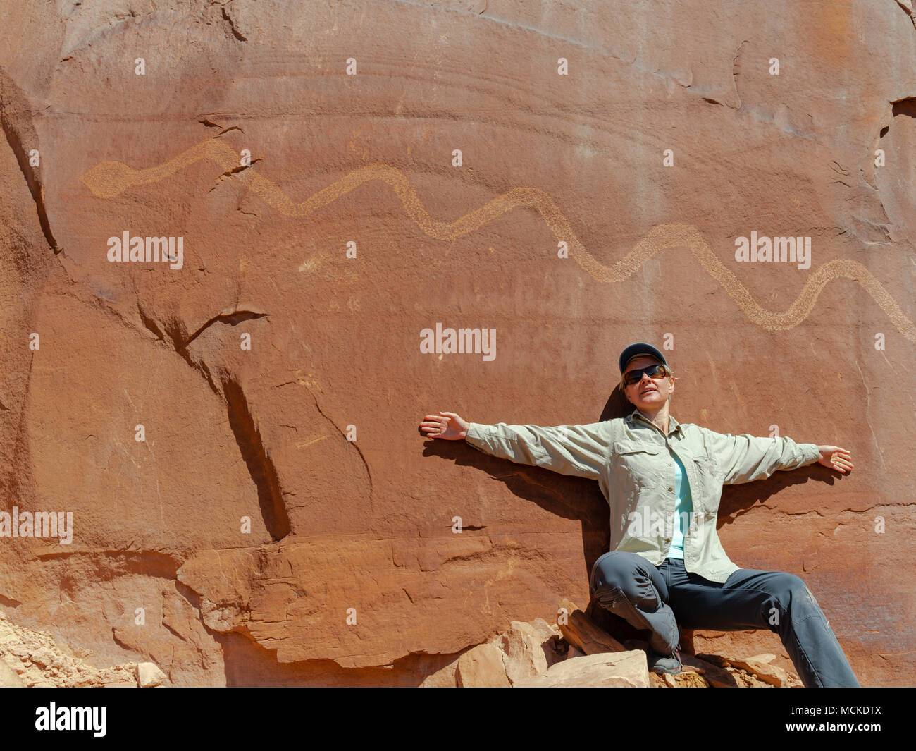 The Solstice Snake is an ancient archeoastronomy site near Moab, Utah ...