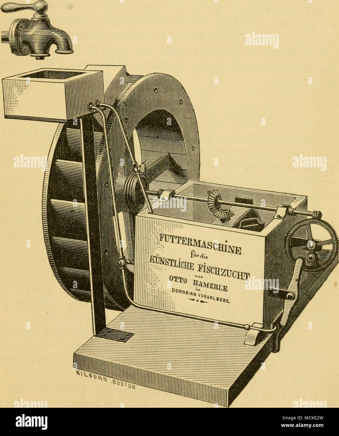 . Self-working Machine for feeding Trout Stock Photo - Alamy