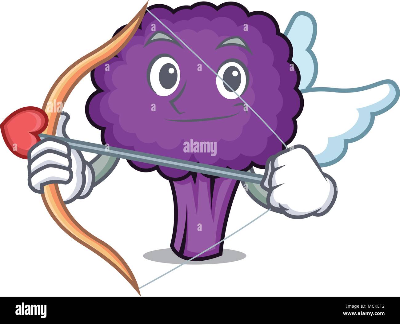 Cupid purple broccoli character cartoon vector illustration Stock ...