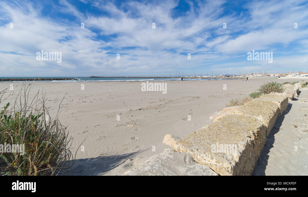 Beach and promenade - Saintes Maries de la Mer - Camargue (Provence ...