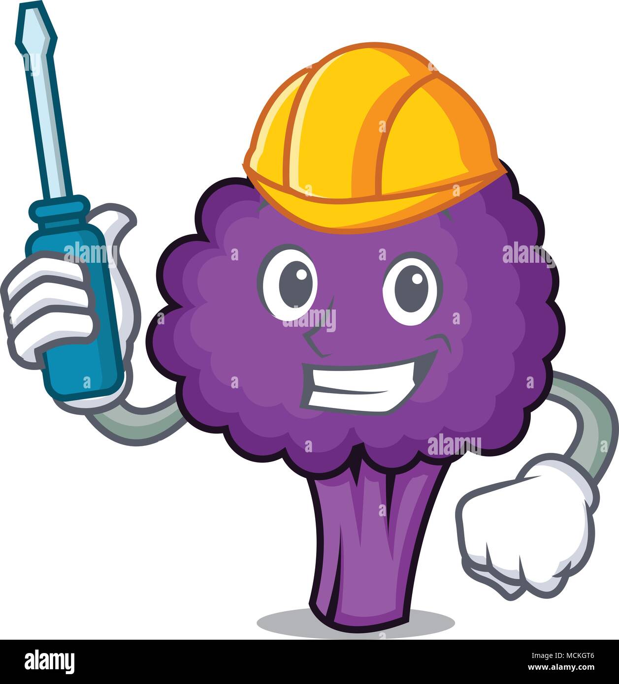 Automotive purple broccoli mascot cartoon vector illustration Stock ...