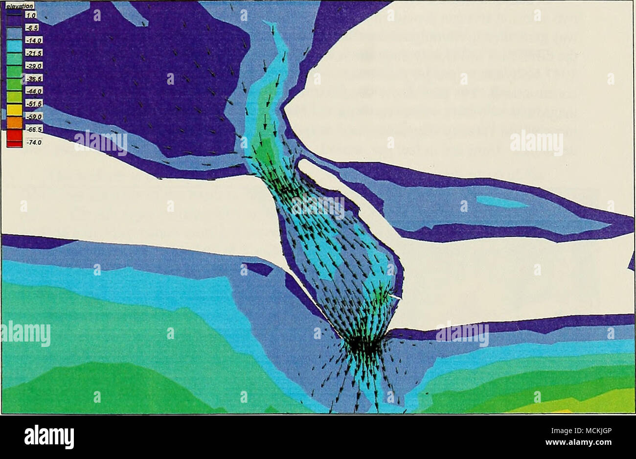 . Figure 15. Example of false-color bathymetry with velocity vector ...