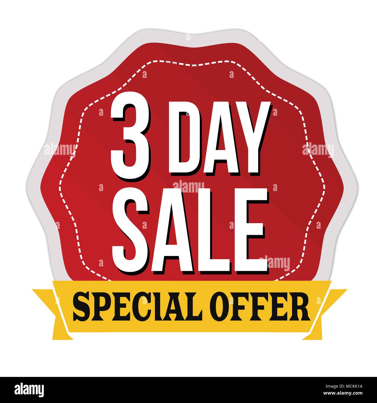 3 day sale label or sticker on white background, vector illustration ...