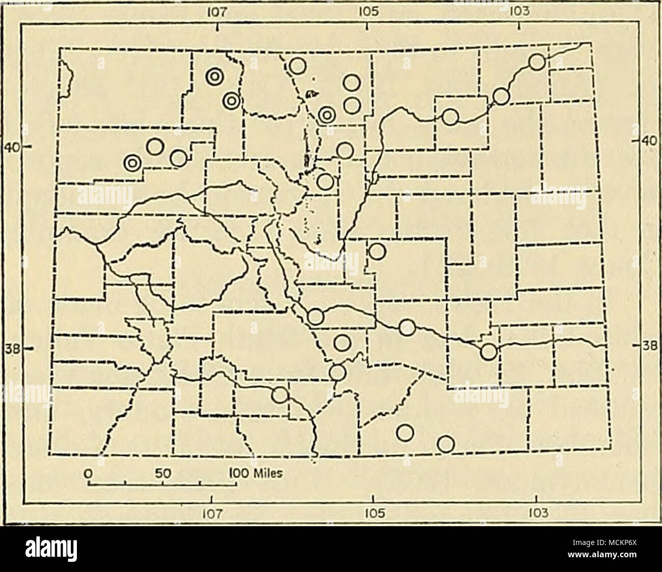 . Fig. 114. Distribution of two species of Cervidae in Colorado. Single ...