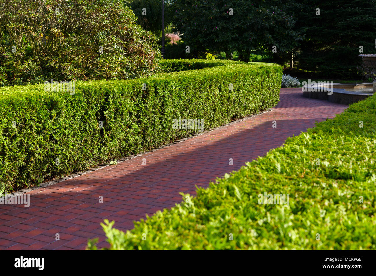 decorated stone paths in landscape design Stock Photo - Alamy