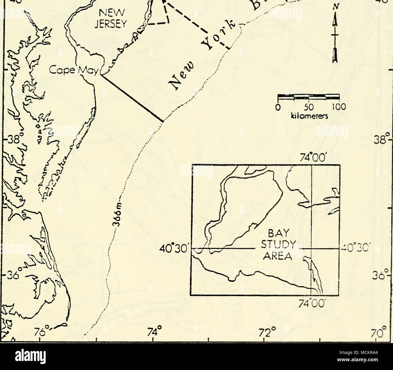. FIGURE 1. Middle Atlantic continental shelf with outlines of the New ...