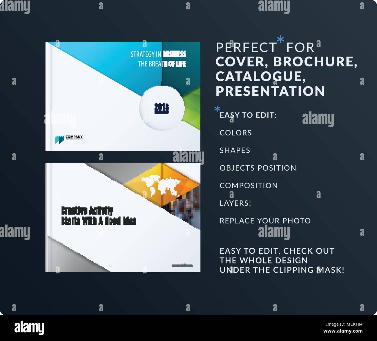 Material design presentation. Abstract vector set of modern horizontal ...