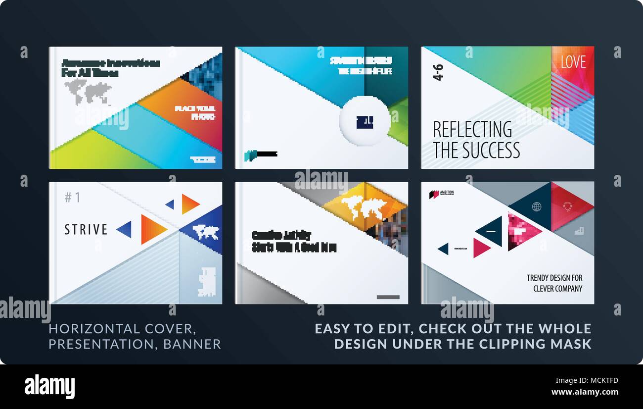 Material design presentation. Abstract colourful vector set of modern ...