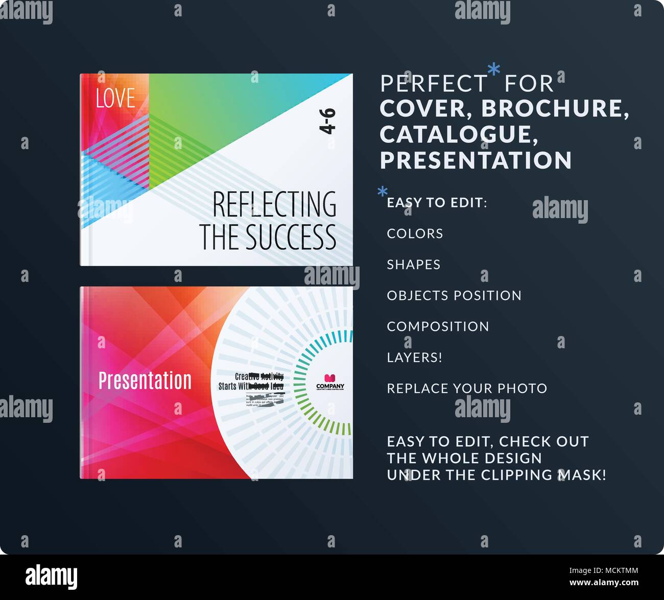 Material design presentation. Abstract colourful vector set of modern ...