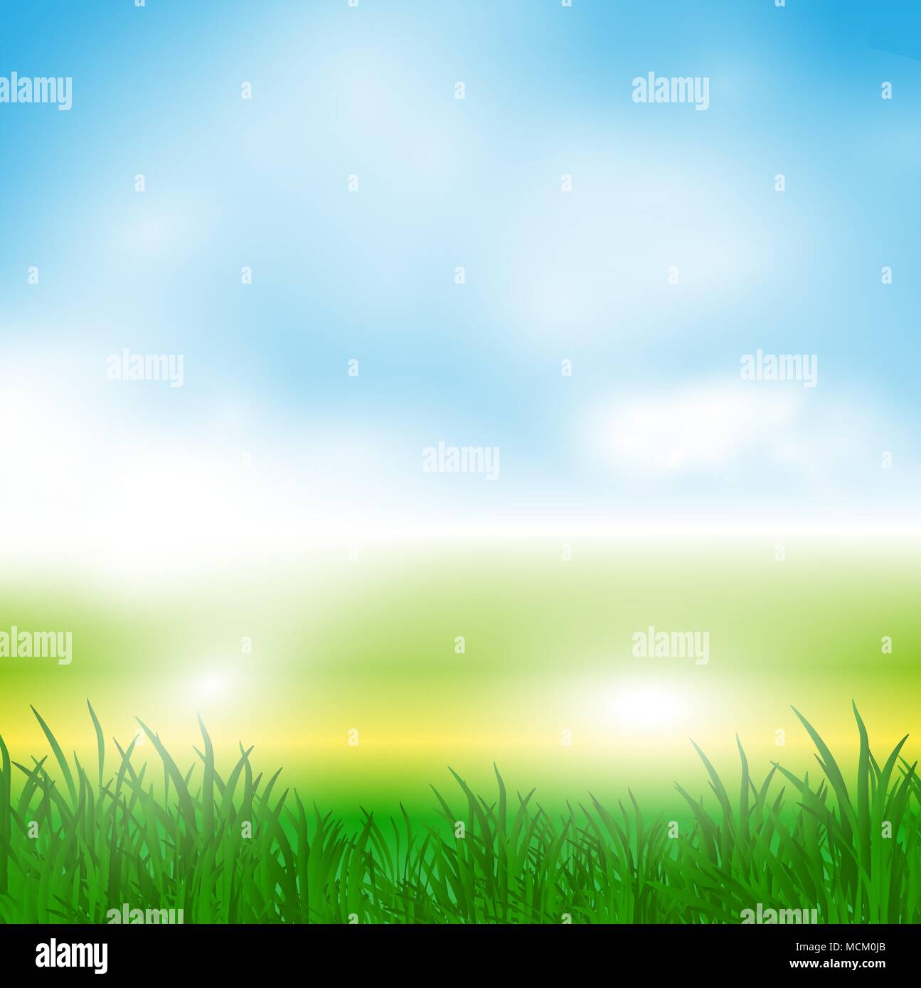 abstract spring background with meadow and mist Stock Vector Image ...