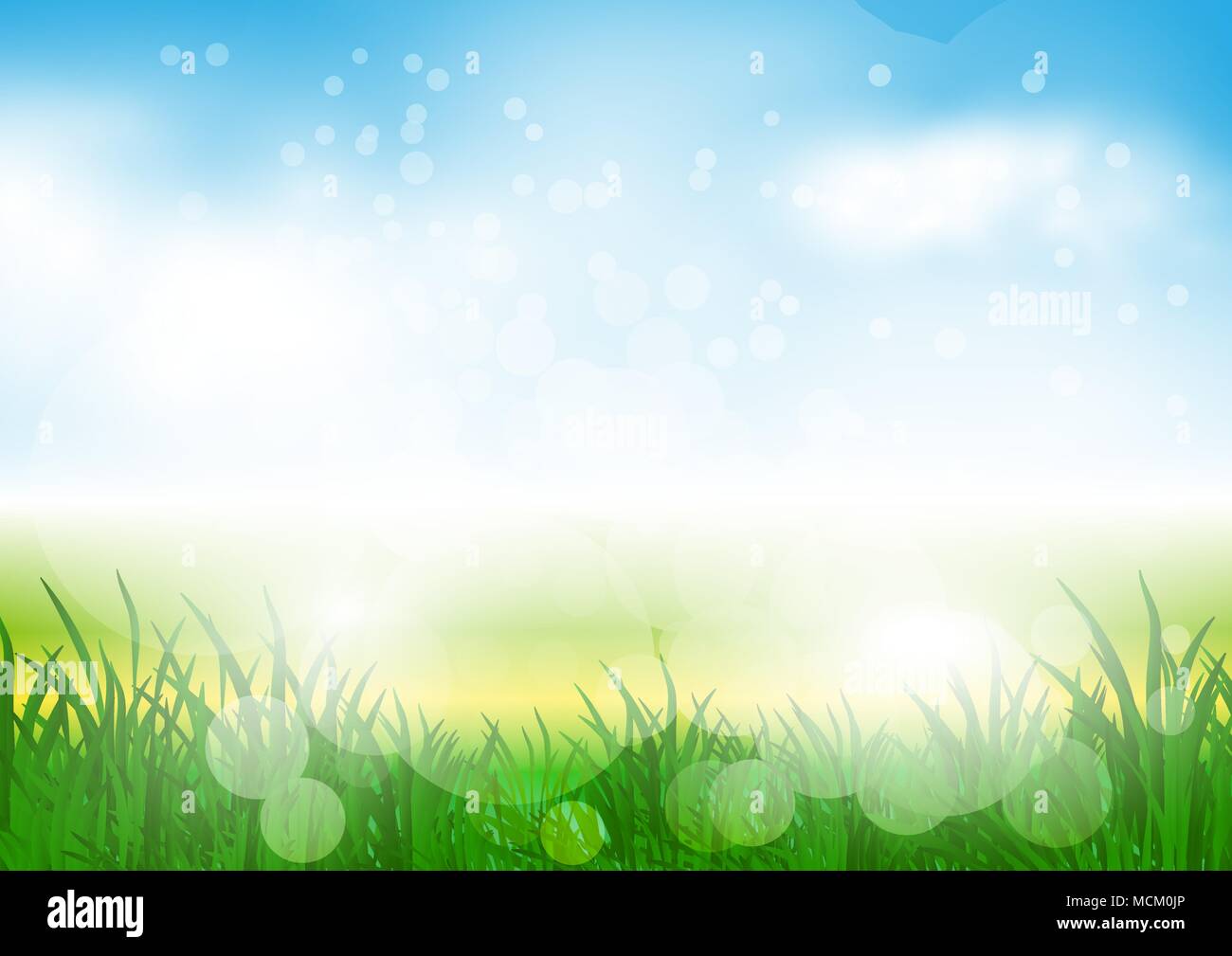 abstract spring background with meadow and mist Stock Vector Image ...