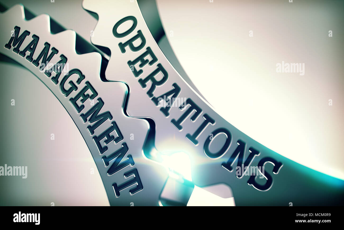 Operations Management - Shiny Metal Cog Gears . 3D Stock Photo - Alamy