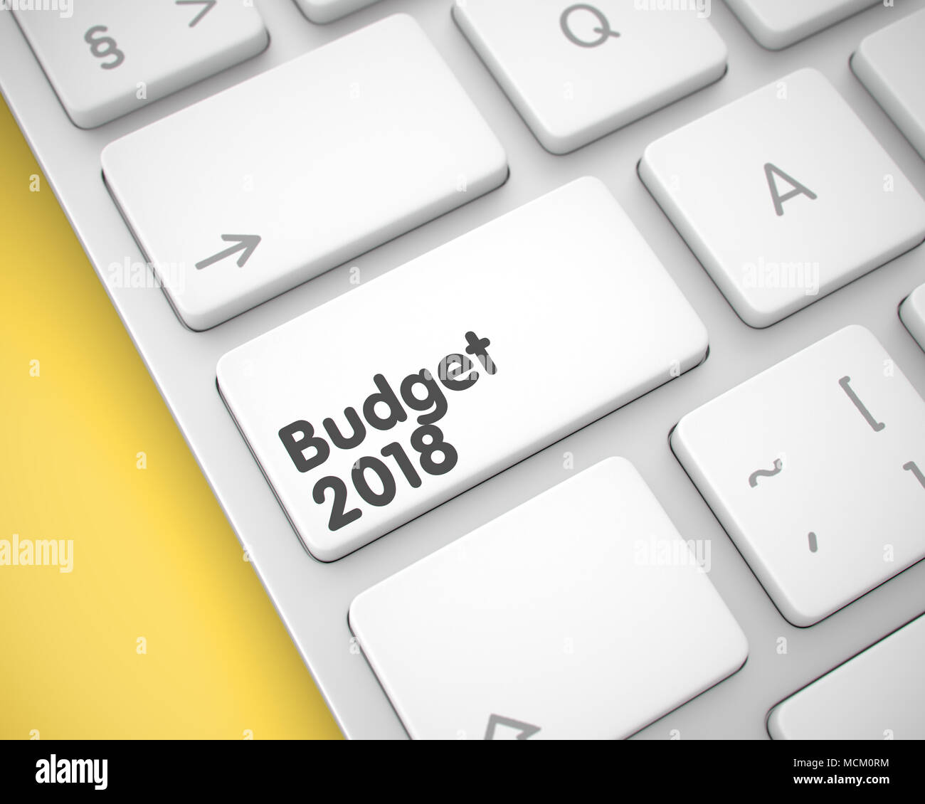 Budget 2018 - Message on White Keyboard Button. 3D Stock Photo - Alamy