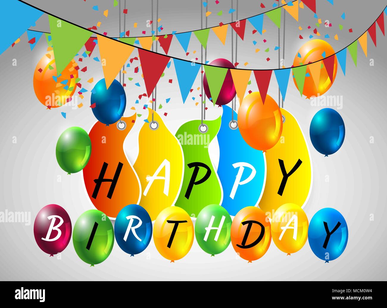 abstract celebration birthday background with colorful balloons Stock ...