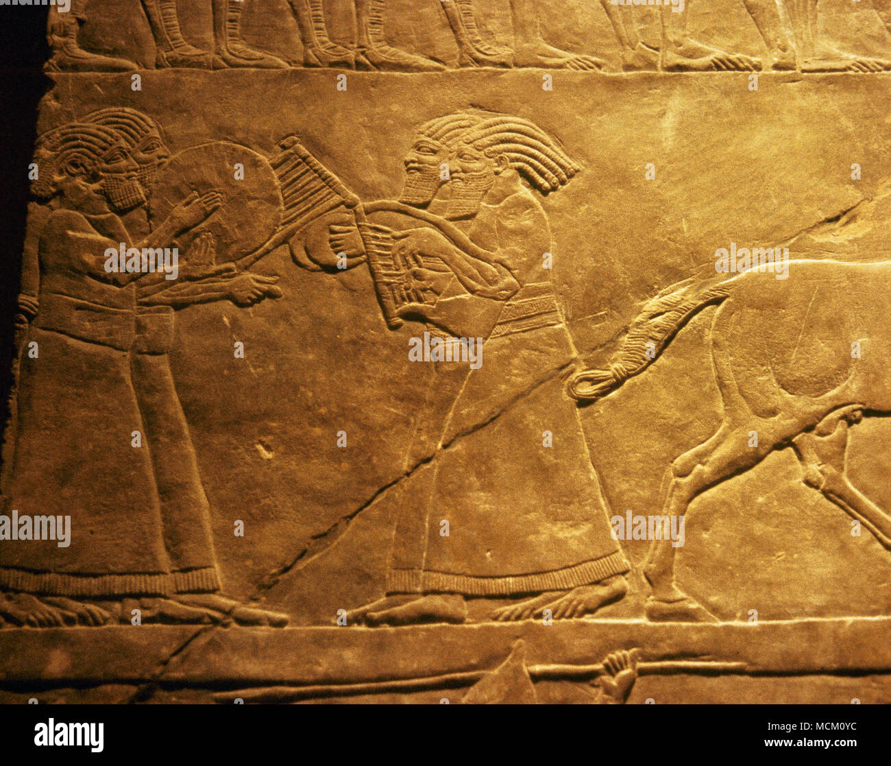 Palace of Ashurbanipal, Nineveh, Iraq. Relief, detail. Music scene ...