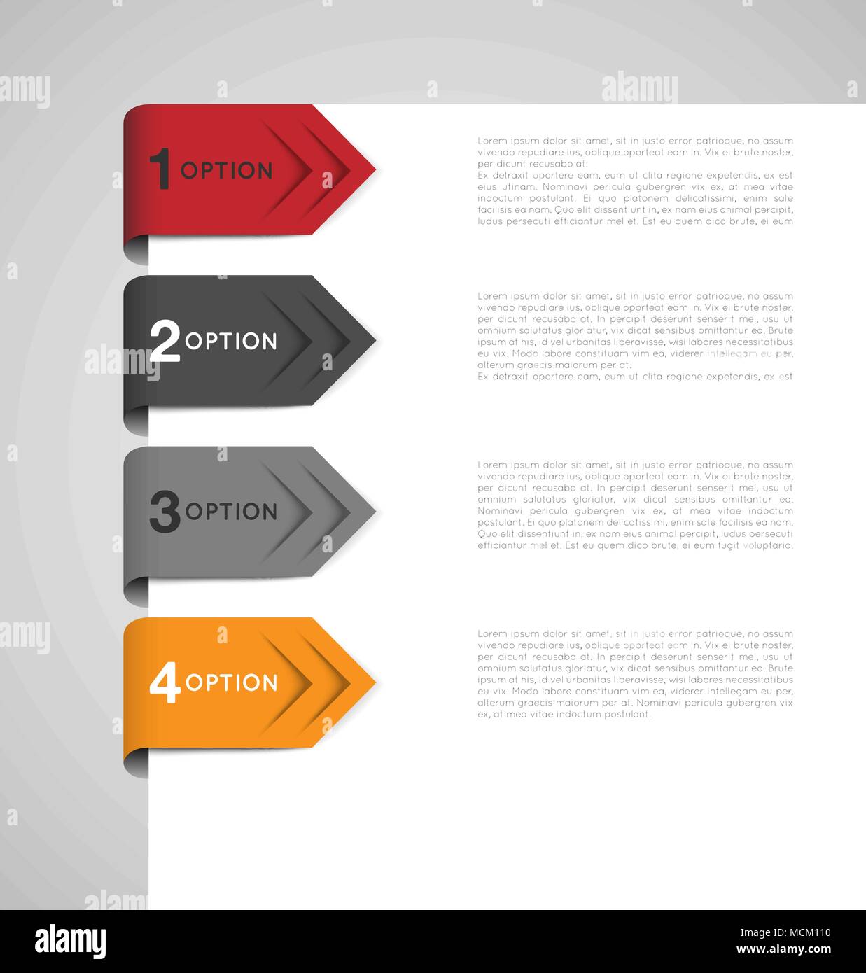 set of abstract business arrow tags with options Stock Vector Image ...