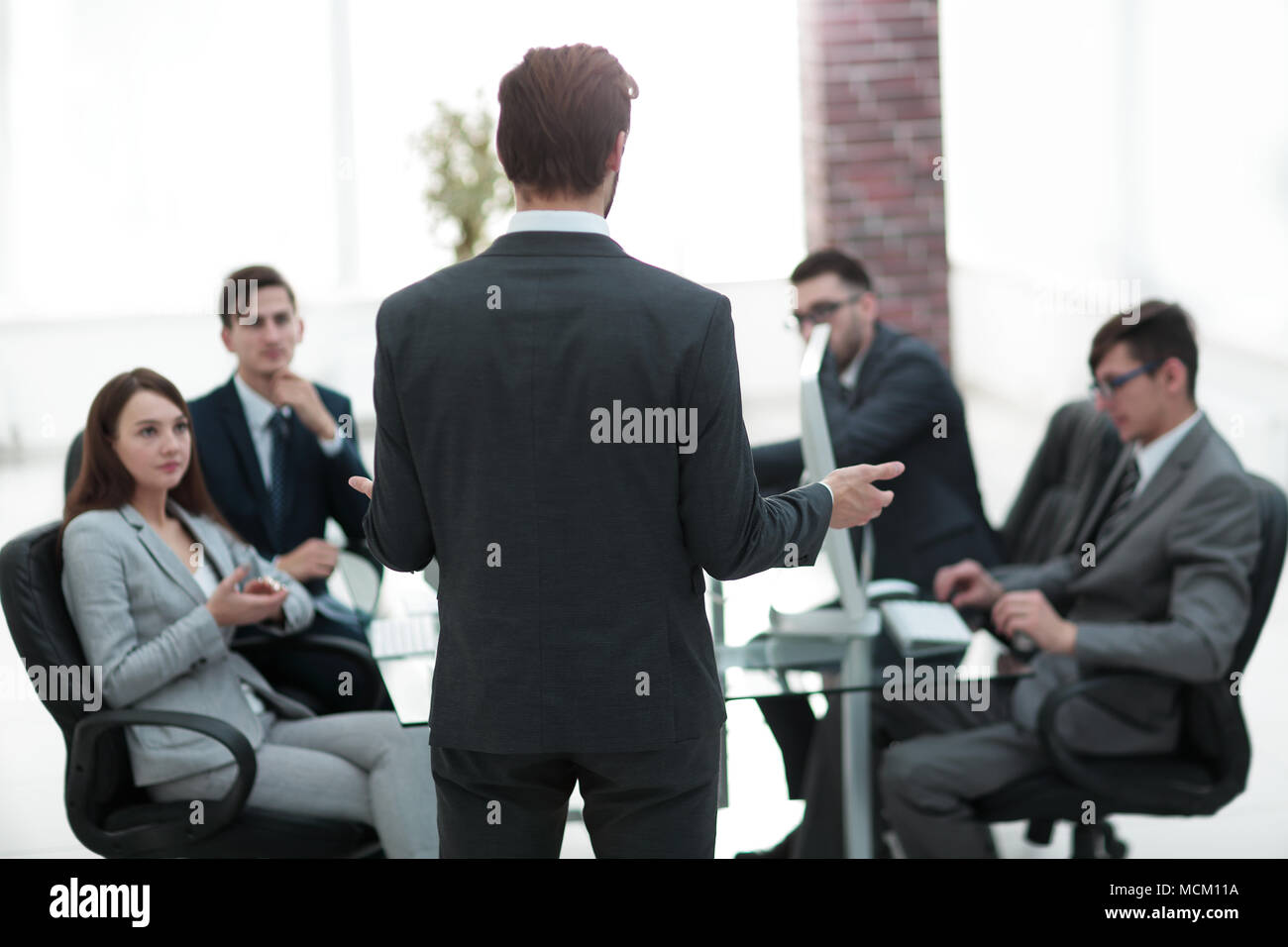 Business conference at modern office, seminar Stock Photo - Alamy