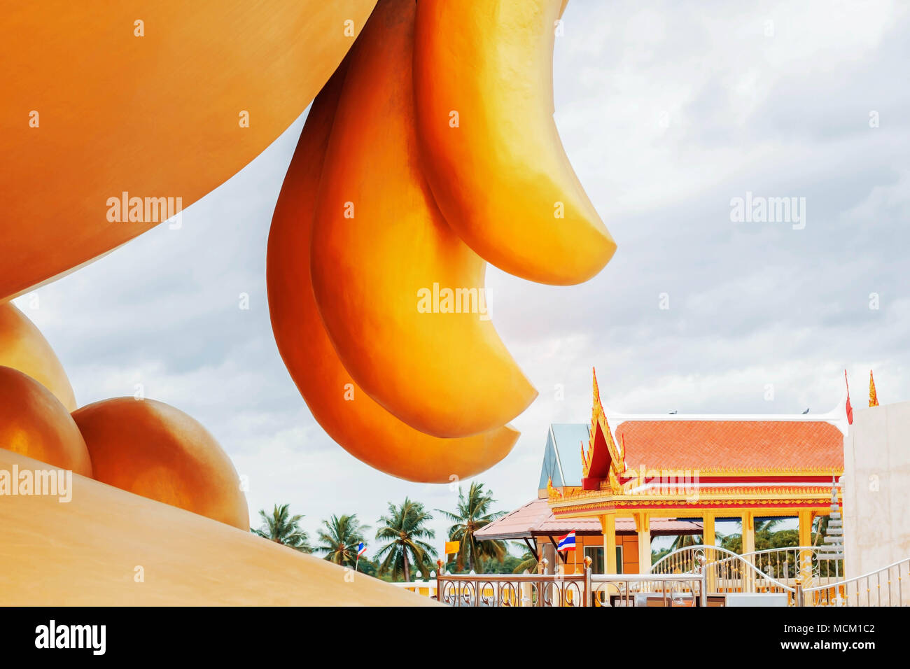 Hand of the Buddha in Thailand temple Stock Photo - Alamy